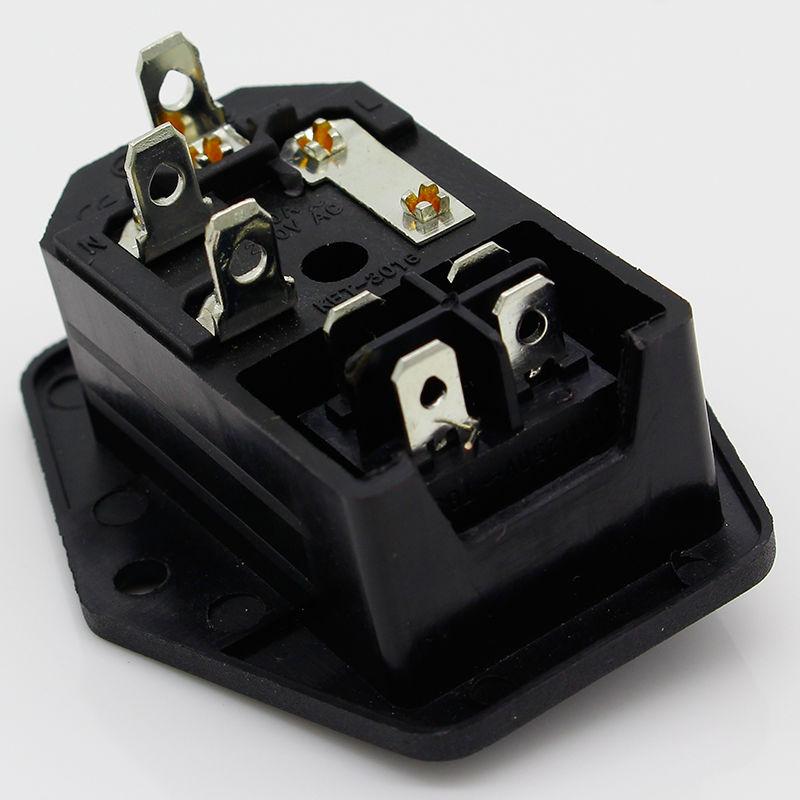 AC Inlet Socket Switch Connector Plug Power Rocker Switch 10A 250V ...