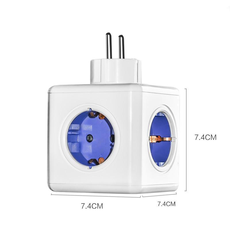 Smart Home Power Cube Socket EU Plug 4 Outlets 2 USB Ports Adapter ...