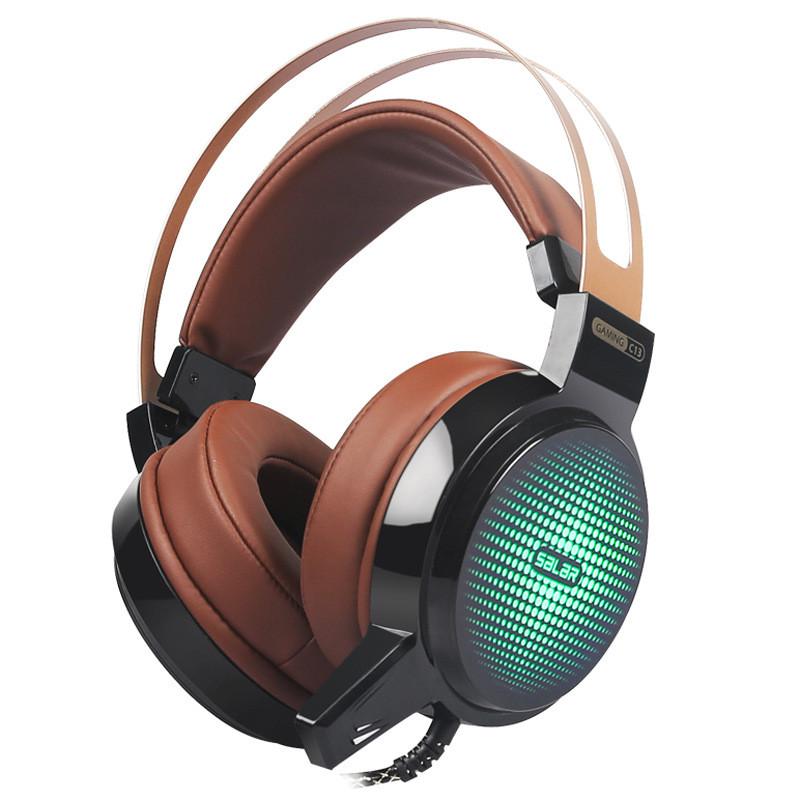 C13 Cool Gaming Headset Deep Bass Headphone -Black and Brown – HalloBest