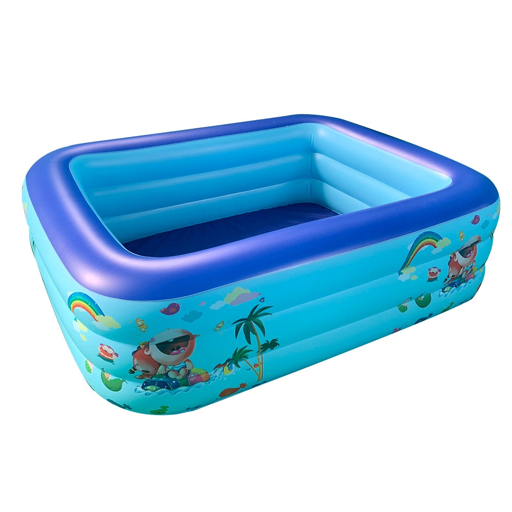 Rectangular Round Inflatable Pool Thicken PVC Paddling Swimming Pool B ...