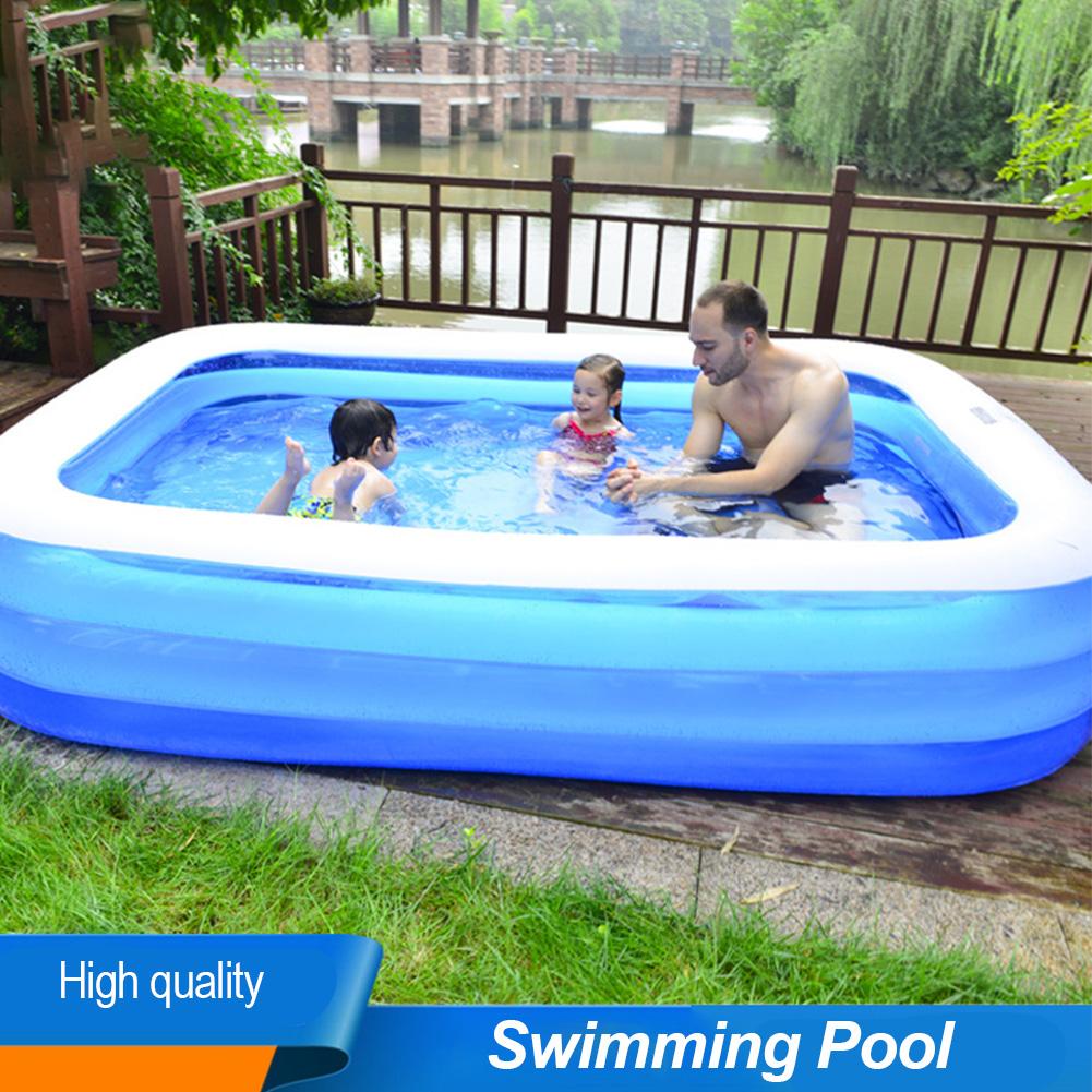 Rectangular Round Inflatable Pool Thicken PVC Paddling Swimming Pool B ...