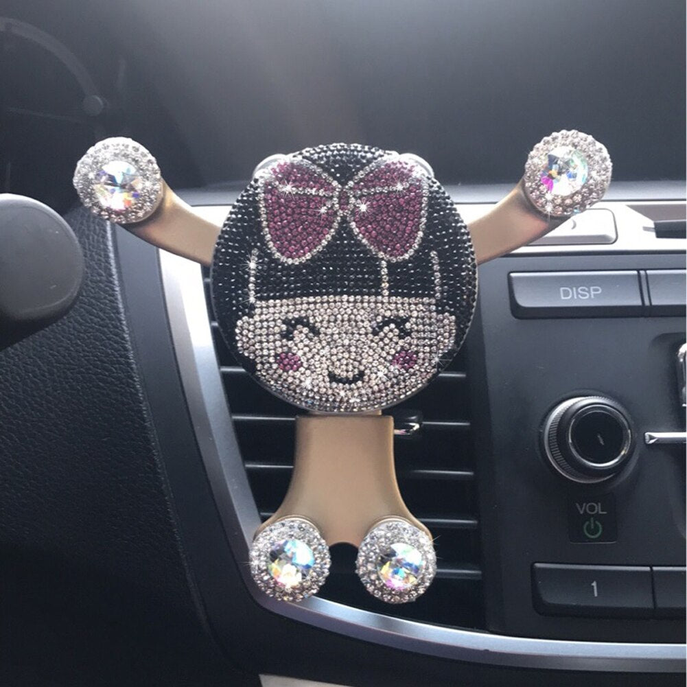 Super Cute Crystal Car Mobile Phone Mount Holder | HalloBest